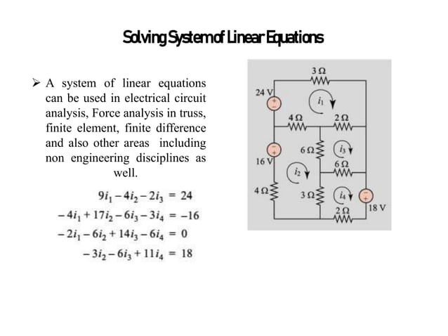 Solving a system of Linear Equations for Engineers | PPTX