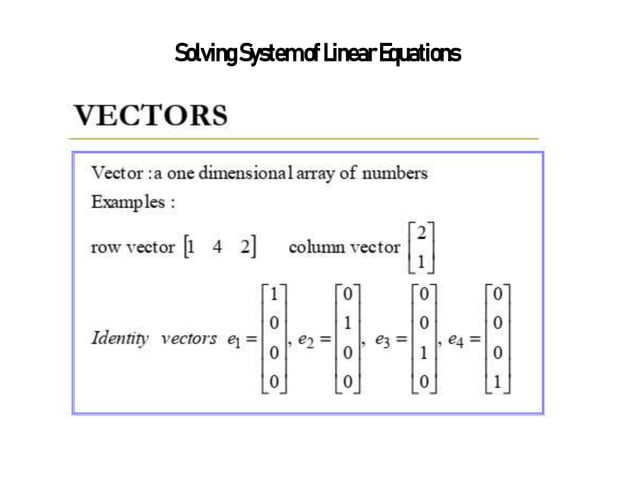 Solving a system of Linear Equations for Engineers | PPTX