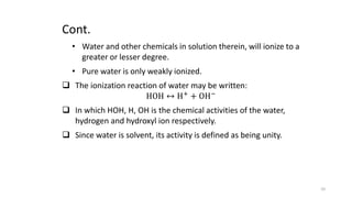 water characteristics and sampling water | PPTX