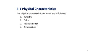 water characteristics and sampling water | PPTX