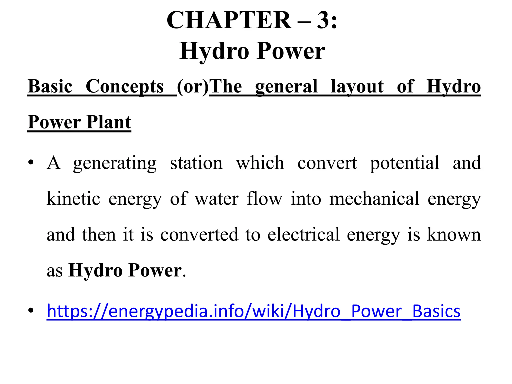 Hydro Energy or Hydro power conversion Technology | PPTX