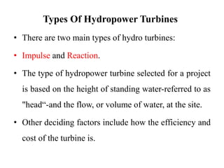 Hydro Energy or Hydro power conversion Technology | PPTX