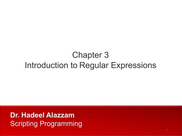 Chapter 3: Introduction to Regular Expression | PPT