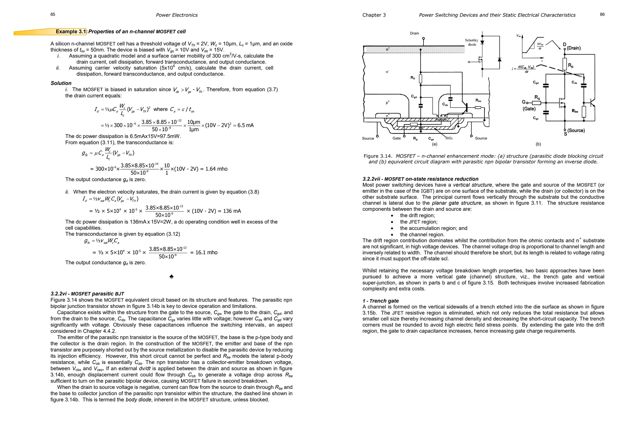 Power switching device and their static Electrical characteristics | PDF