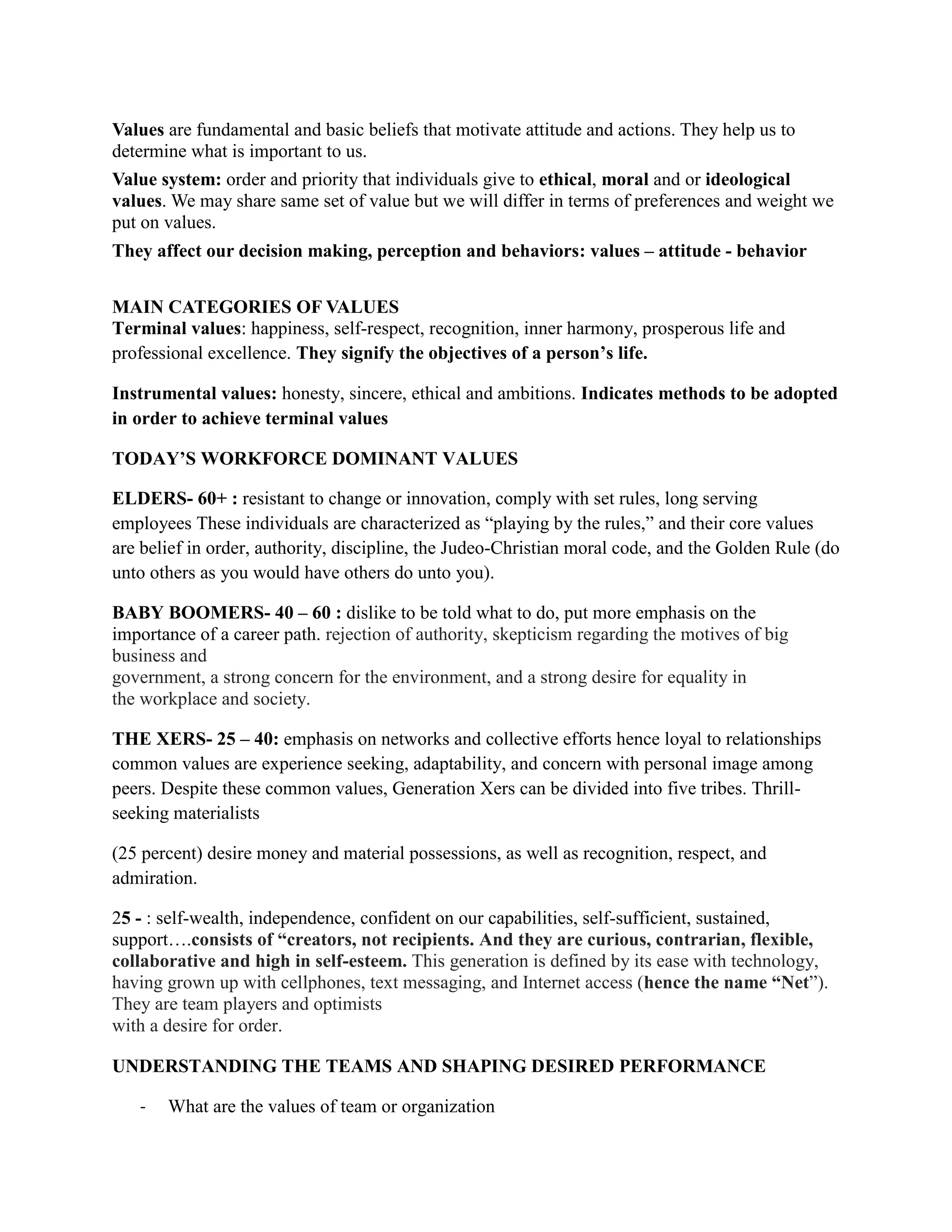 foundations of values in understanding human behaviour in an ...