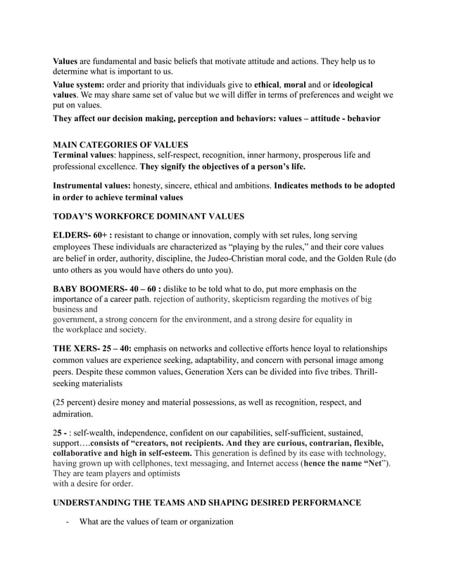 foundations of values in understanding human behaviour in an ...