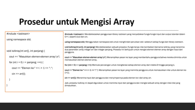 Penggunaan Prosedur dalam array dengan pemrograman c++ | PDF