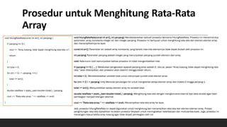 Penggunaan Prosedur dalam array dengan pemrograman c++ | PDF