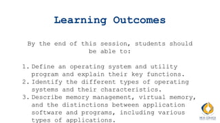 Chapter 3: Operating System (OS). IT and Computer Science | PPTX
