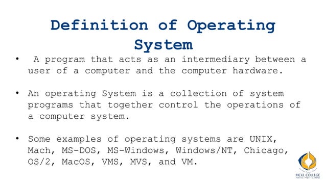 Chapter 3: Operating System (OS). IT and Computer Science | PPTX | Operating Systems | Computer ...