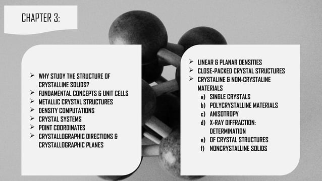 CHAPTER 3 - The Structure of Crystalline Solids | PPTX