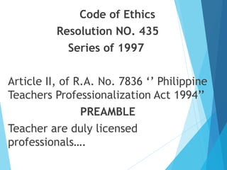 Chapter 3- Socially Responsible Teacher pptx | PPT
