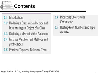 Introduction to Classes ,object,Methods and Strings | PPT