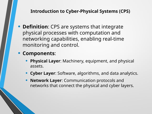 Cyber Physical System And Production Systems Pptx