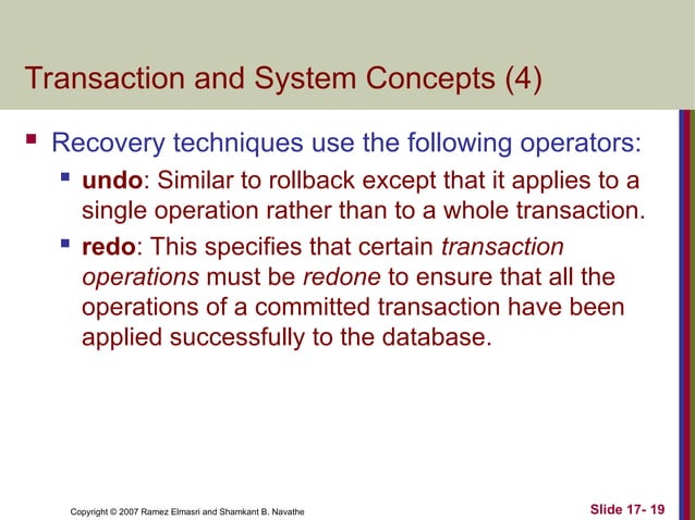 Chapter3 Ppt Introduction To Transaction Processing Concepts And Theory Ppt