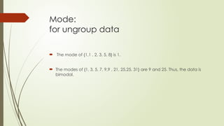 Measures of Central Tendency probability | PPTX