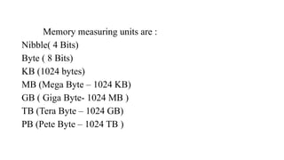 chapter3....memory and types of memories | PPT