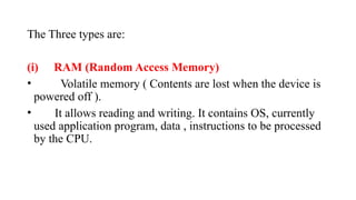 chapter3....memory and types of memories | PPTX