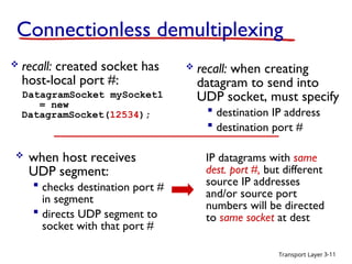 Transport Layer.ppt Duties of transport layer, multiplexing and ...