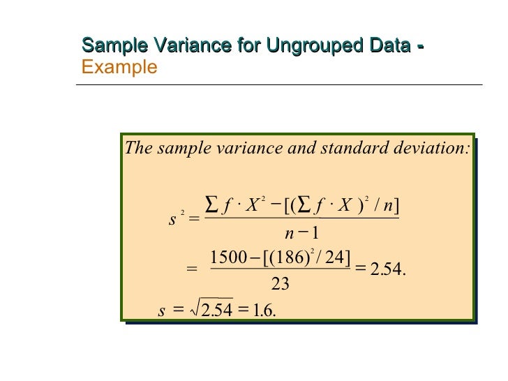 Ungrouped Data Formula