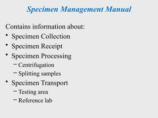laboratory specimen management and sample integrity | PPTX