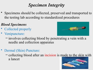 laboratory specimen management and sample integrity | PPTX