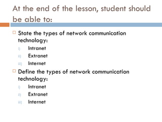 NETWORK COMMUNICATION TECHNOLOGY | PPT