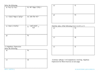 Mathematics Form 1-Chapter 5-6 Algebraic Expression Linear Equations ...