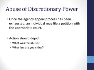 Chapter 3.agency discretion | PPTX