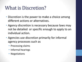 Chapter 3.agency discretion | PPT