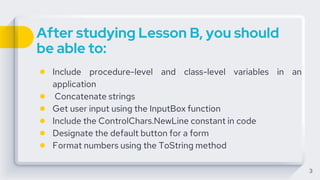 CHAPTER 3 - Lesson B | PPTX | Programming Languages | Computing