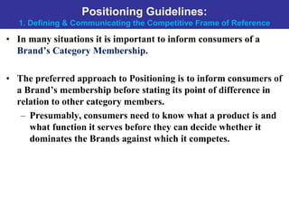 Brand management chapter 3 (brand positioning) | PPT