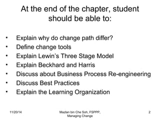 Chapter 3 change path vs change tools | PPT