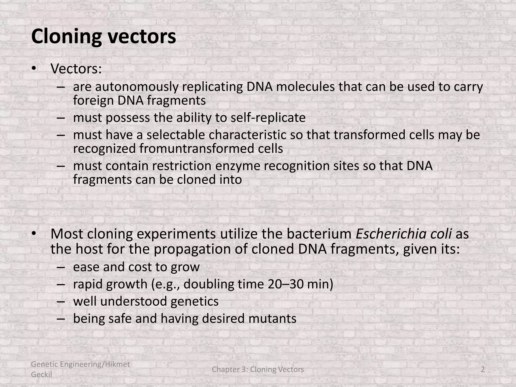 Chapter 3 cloning vectors | PPTX
