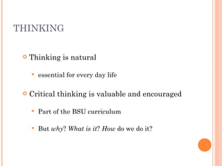 Chapter 3 - Critical thinking | PPT