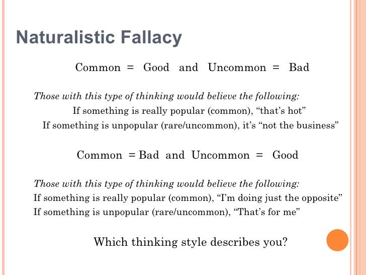 Naturalistic Fallacy Example