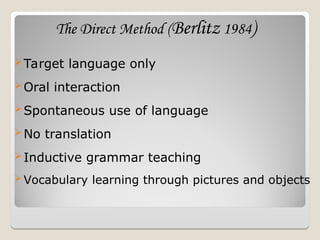 Comprehensive Overview of the Direct Method in Language Teaching | PPT
