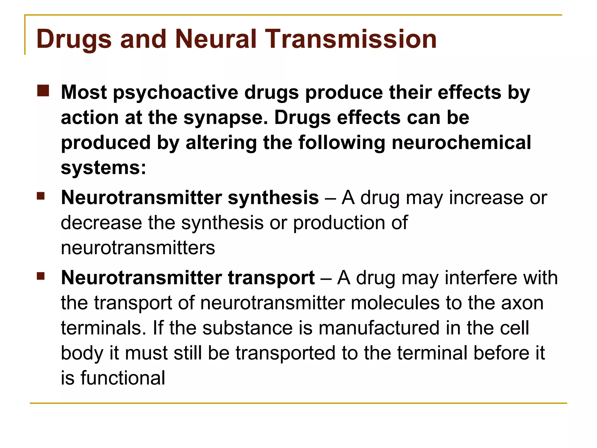 Chapter 3 Drugs And The Nervous System | PPT