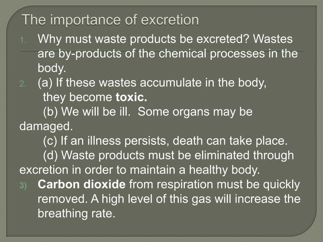 Form 3 Science -Chapter 3 excretion | PPT