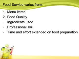 Chapter 3 food & bev | PPT