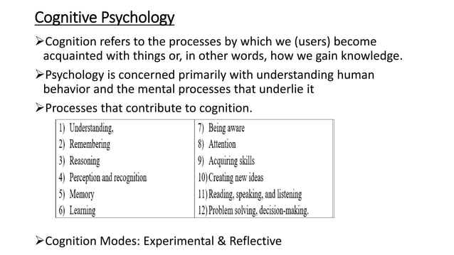 Chapter 3 - HCI Human Factors Cognition Perception.pptx | Artificial Intelligence | Technology ...