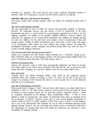 Chapter 3 individual differences in second language learning | DOCX