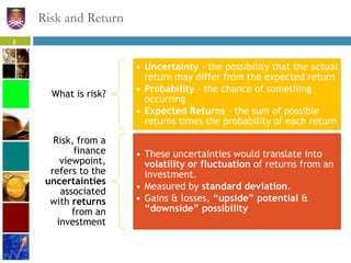 Chapter 3 Investment Return and Risks | PPTX