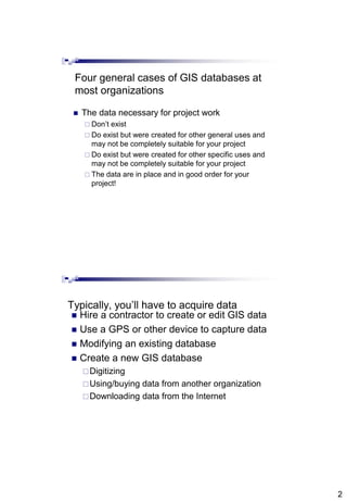 Chapter3 is344(gis)(acquiring, creating, and editing gis db ) | PDF
