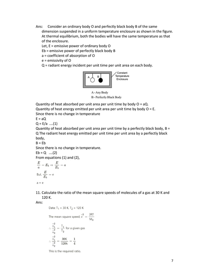 Chapter 3 - Kinetic theory of gases and radiation exercises solution | PDF