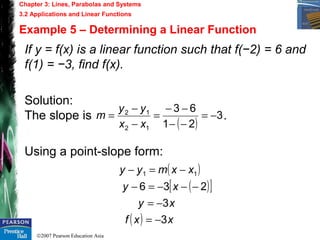Chapter 3 - Lines , Parabolas and Systems | PPT
