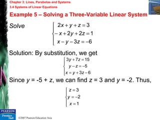 Chapter 3 - Lines , Parabolas and Systems | PPT
