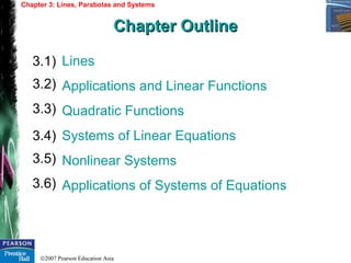 Chapter 3 - Lines , Parabolas and Systems | PPT