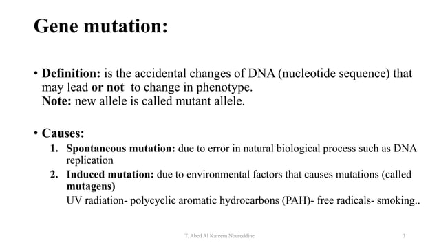 Chapter 3- Mutation and environment.pdf | Chemistry | Science