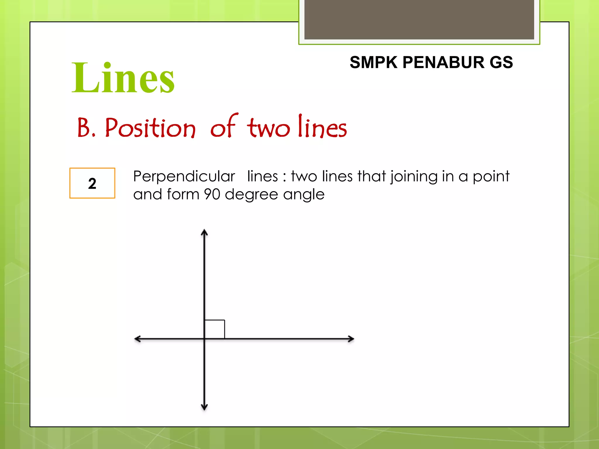 Chapter 9 PARALLEL LINES SMPK PENABUR GADING SERPONG | PPTX | Science